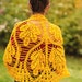 Yellow Triangle Scarf Shawl Mohair and Acrylic Unique Handmade Crochet ...