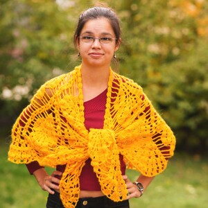 Yellow Triangle Scarf Shawl - Mohair and Acrylic Unique Handmade ...