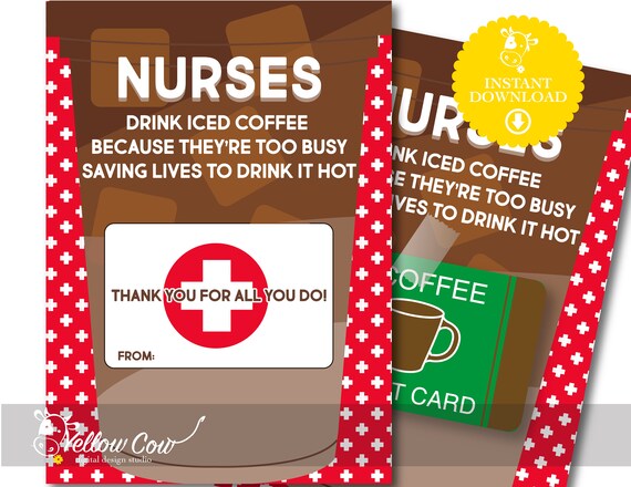 Printable Nurse's Week Gift Card Holderbest Nurse Coffee - Etsy