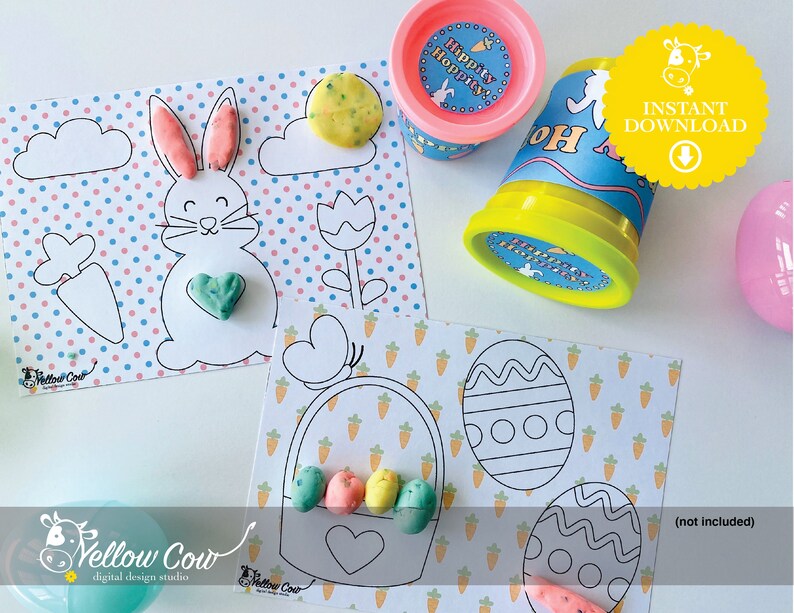 Printable Easter Play Dough Activity Kiteaster Play Dough - Etsy