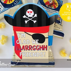 Printable Pirate Booty Valentines Day Snack Tag,pirate Valentine Treat ...