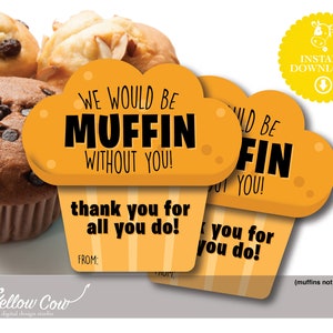 Printable Staff Appreciation Gift Tag,muffin Theme Appreciation,staff ...