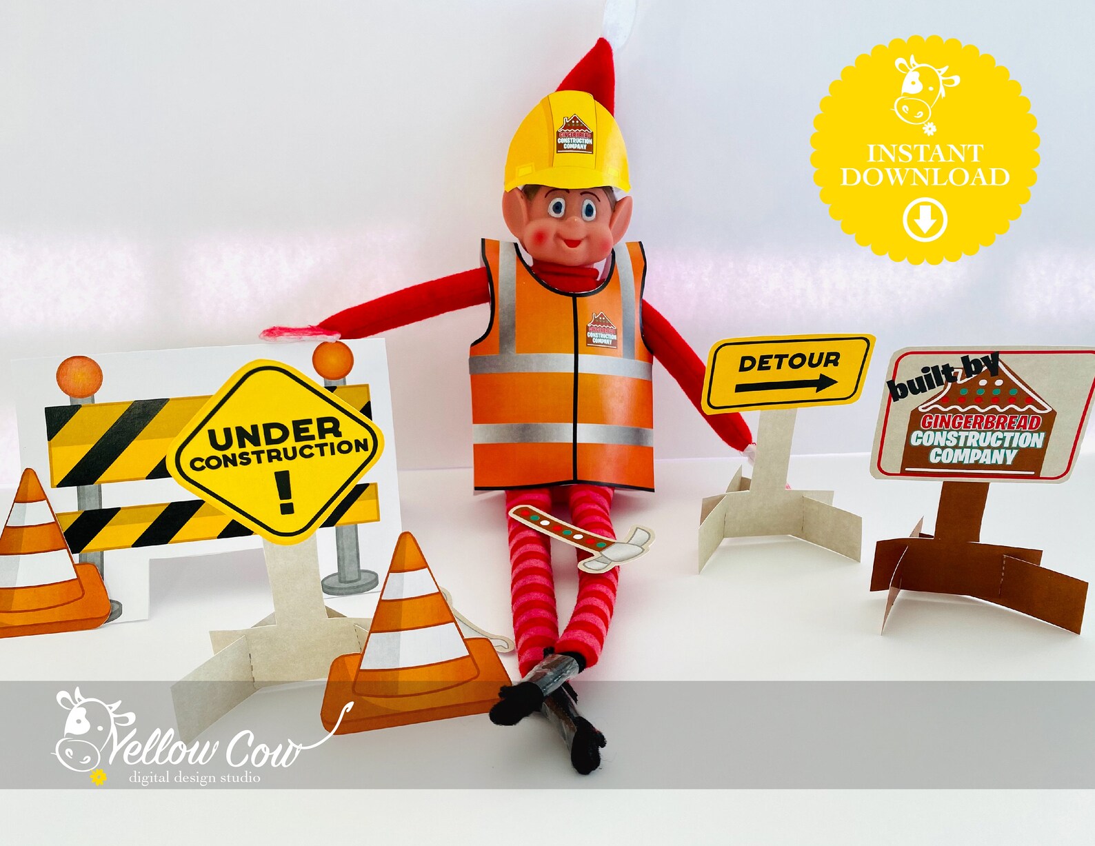 Printable Construction Site Elf Propseasy DIY Elf - Etsy