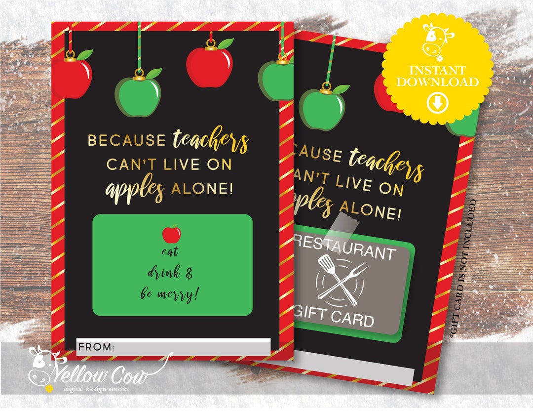 Teacher Restaurant Gift Card Holder, Christmas Gift Card Holder ...