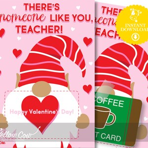 Printable Valentines Day Gift Card Holder for Teacher,valentine Gnome ...