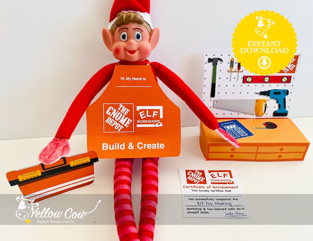 Printable Elf Gnome Depot Props,easy DIY Elf Magic,home Improvement Elf ...