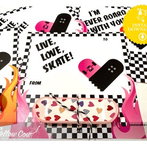 Skateboard Valentines,instant Download,skateboard Valentines Cards ...