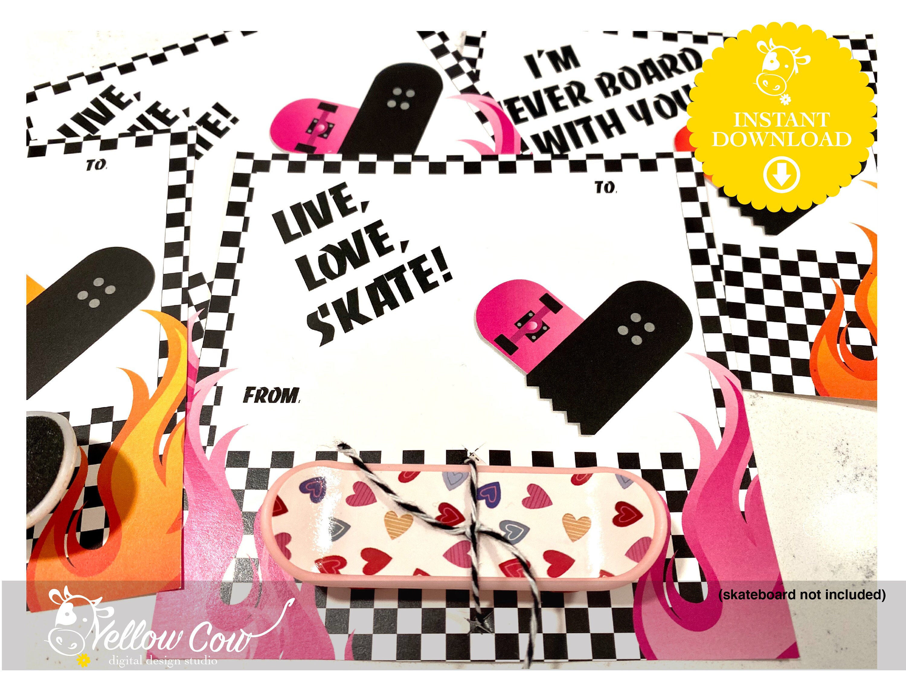 Skateboard Valentinesinstant Downloadskateboard Valentines - Etsy