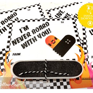 Skateboard Valentines,instant Download,skateboard Valentines Cards ...
