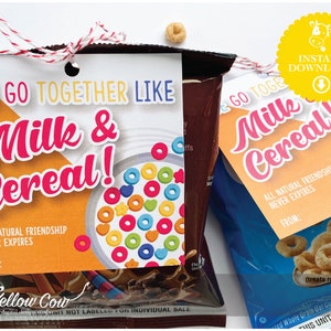 Printable Mini Cereal Valentines Tag,cereal Valentine,cerealsly ...