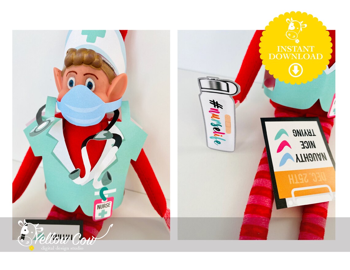 Printable Nurse Elf Kiteasy DIY Elf Magicelf - Etsy