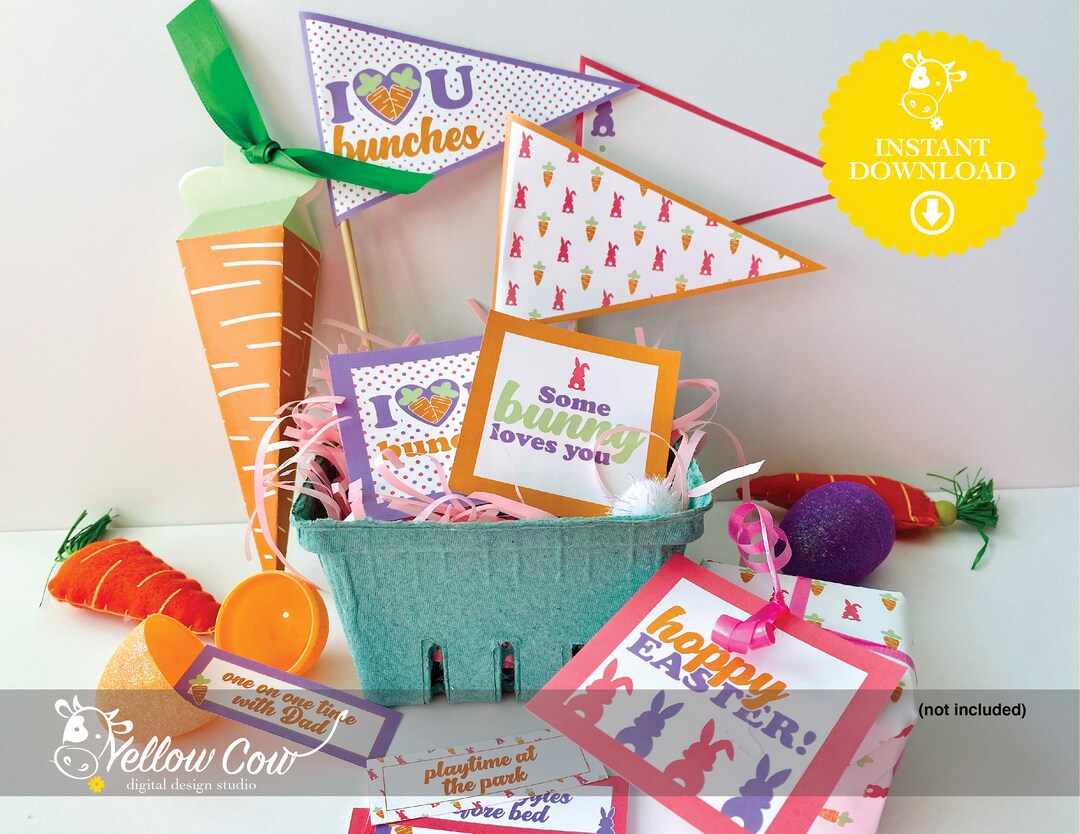 Printable Easter Basket Kit,diy Easter Basket Stuffers,easter Basket ...