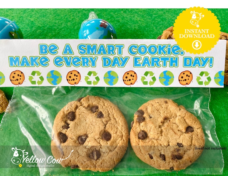 Printable Earth Day Cookie Tags,earth Day Cookie Bag Tags,pta Make ...