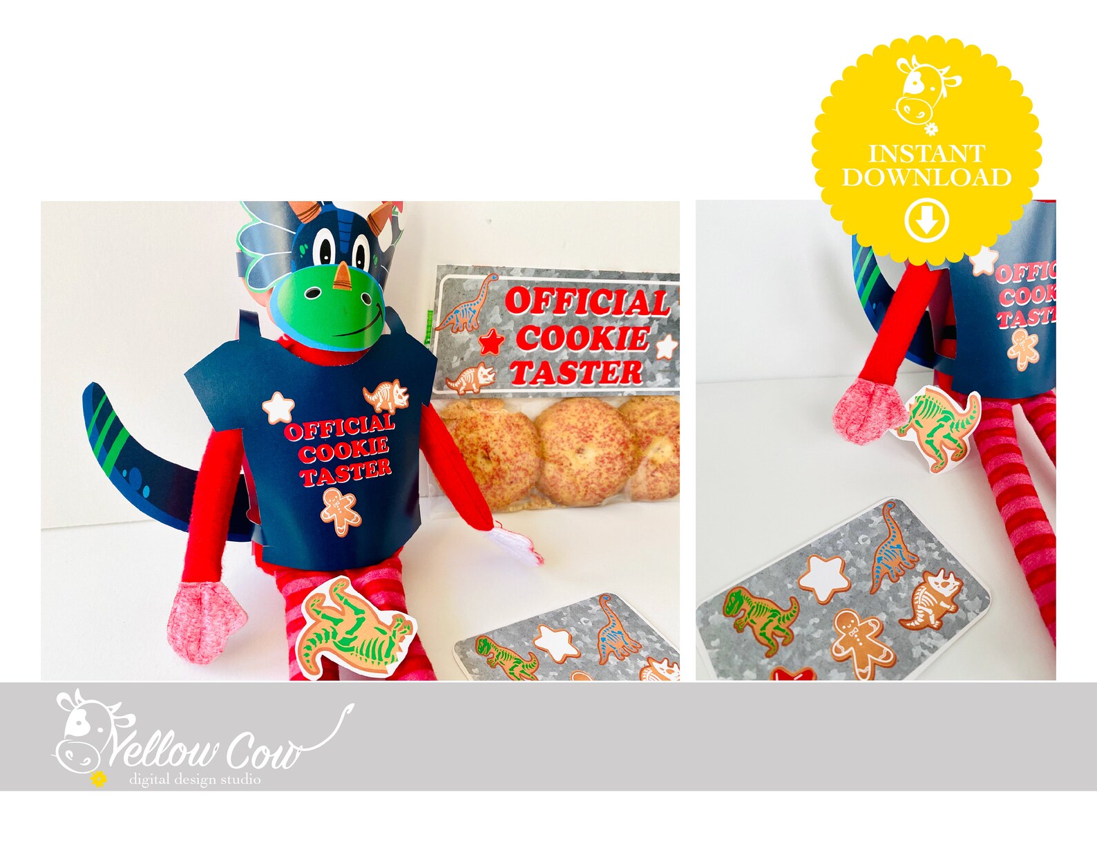 Printable Dinosaur Elf Kit,easy DIY Elf Magic,elf Dinosaur Props,dino ...