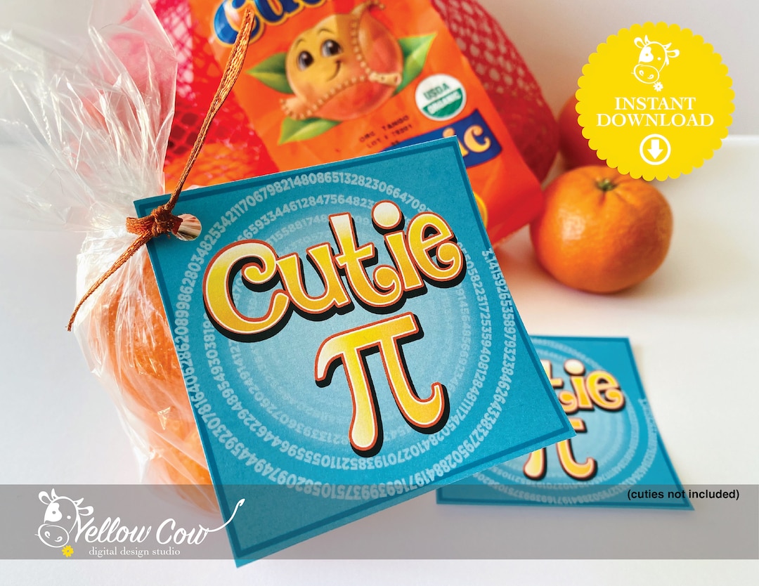 Printable Cutie Pi Day Snack Tags,pi Day Treat Tags,pi Day Party Favor ...