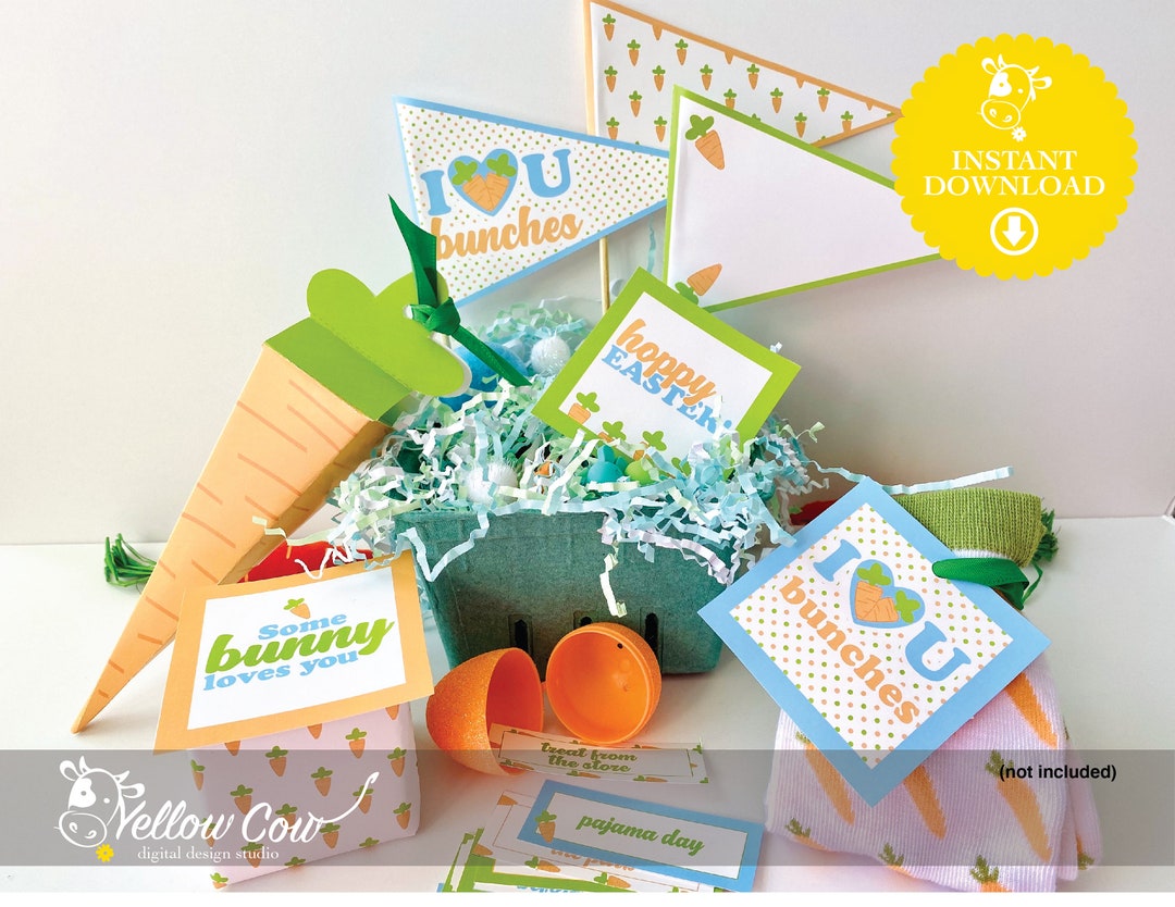 Printable Easter Basket Kit,diy Easter Basket Stuffers,easter Basket ...