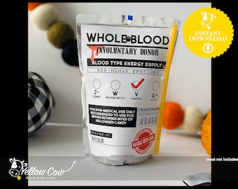 Blood Bag Label Halloween or Sci-fi Decoration - Etsy