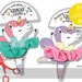 Unicorn Ballerina Valentines,scrunchie Valentine Cards,instant Download ...
