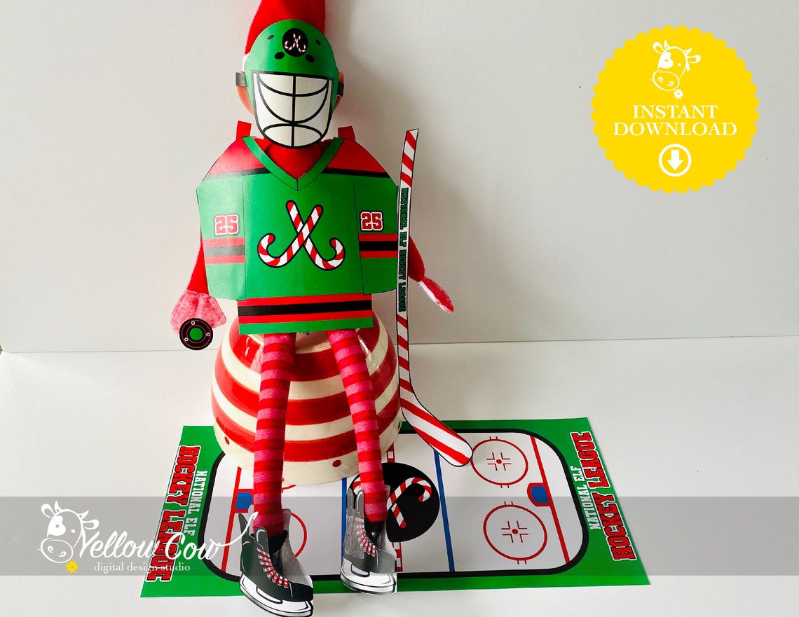Printable Elf Ice Hockey Propseasy DIY Elf Magichockey - Etsy UK