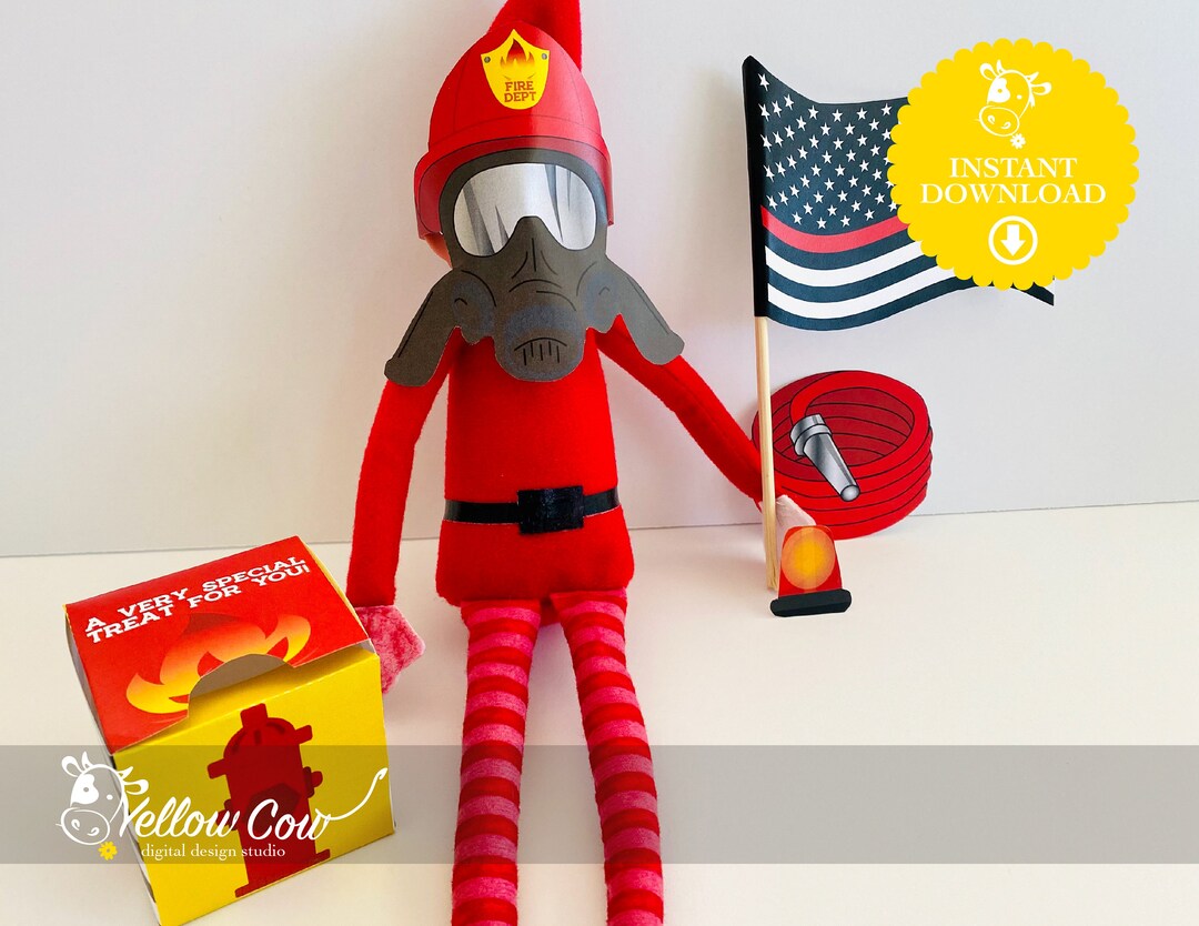 Printable Firefighter Elf Disguise,easy DIY Elf Magic,elf Firefighter ...