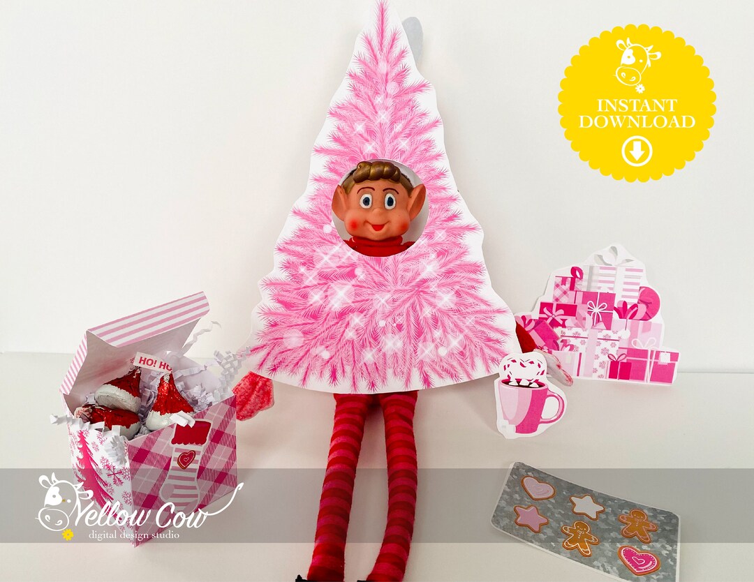 Printable "pinkmas" Elf Kit,easy DIY Elf Magic,elf Pinkmas Props,merry ...