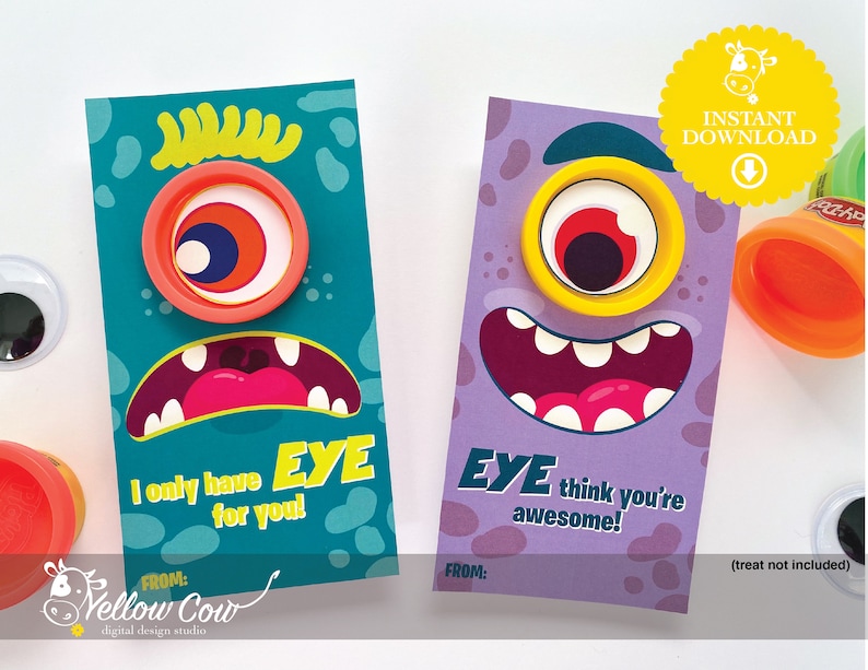 Printable Playdoh Classmate Cards,monster Playdoh Halloween,cute ...