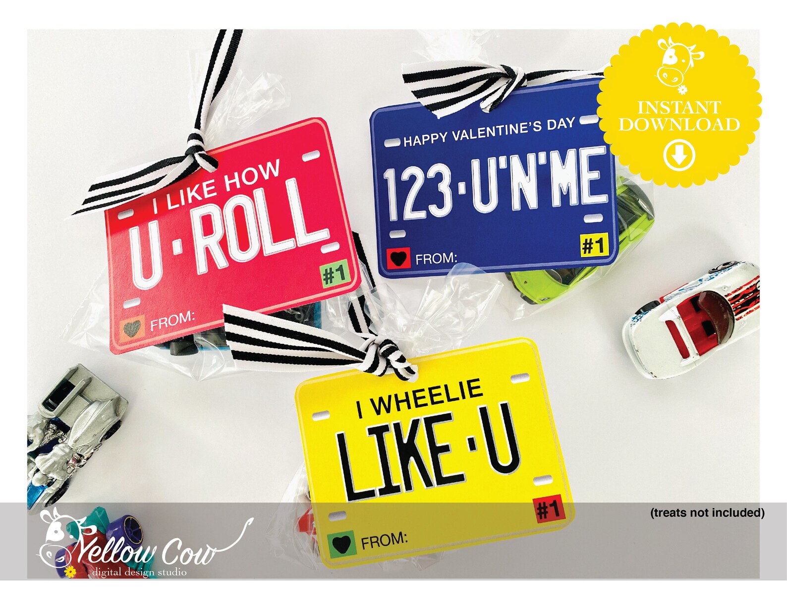 Printable Car Valentine Tags,instant Download,wheelie Like You,license ...