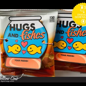 Valentine Goldfish Snack Tag,valentine Classroom Exchange,hugs & Fishes ...