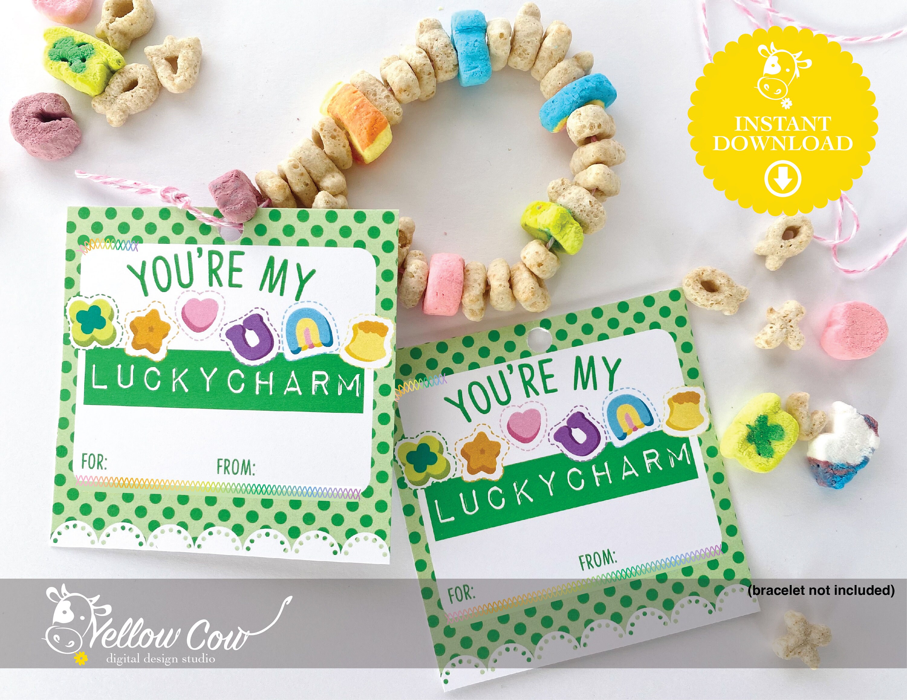 Printable Lucky Charm Gift Tag,you're My Lucky Charm,lucky Charm ...