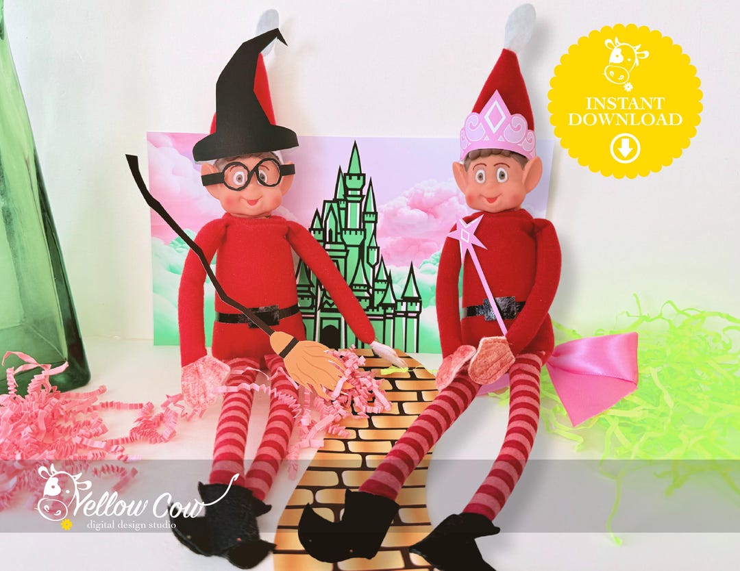 Holiday Elf Printable Kit. Wicked Witch & Popular Witch Scene. Instant ...