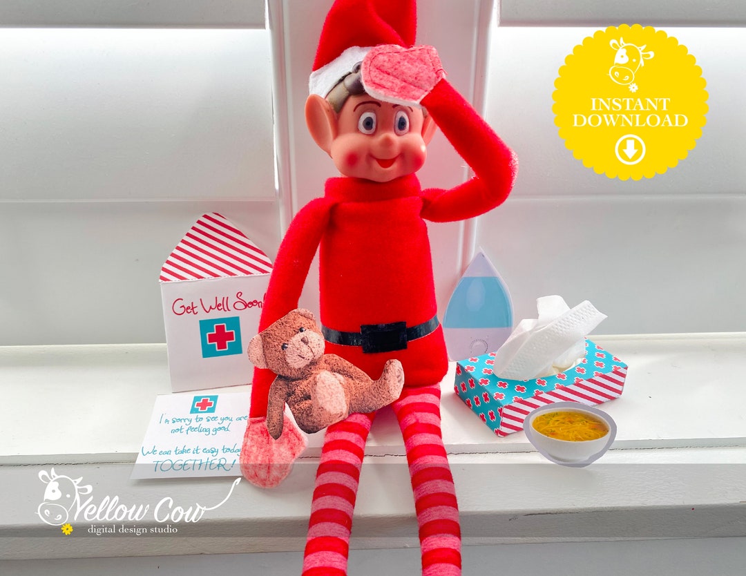 Printable Sick Kid Elf Kit,easy DIY Elf Props,get Well Soon Kid Elf ...