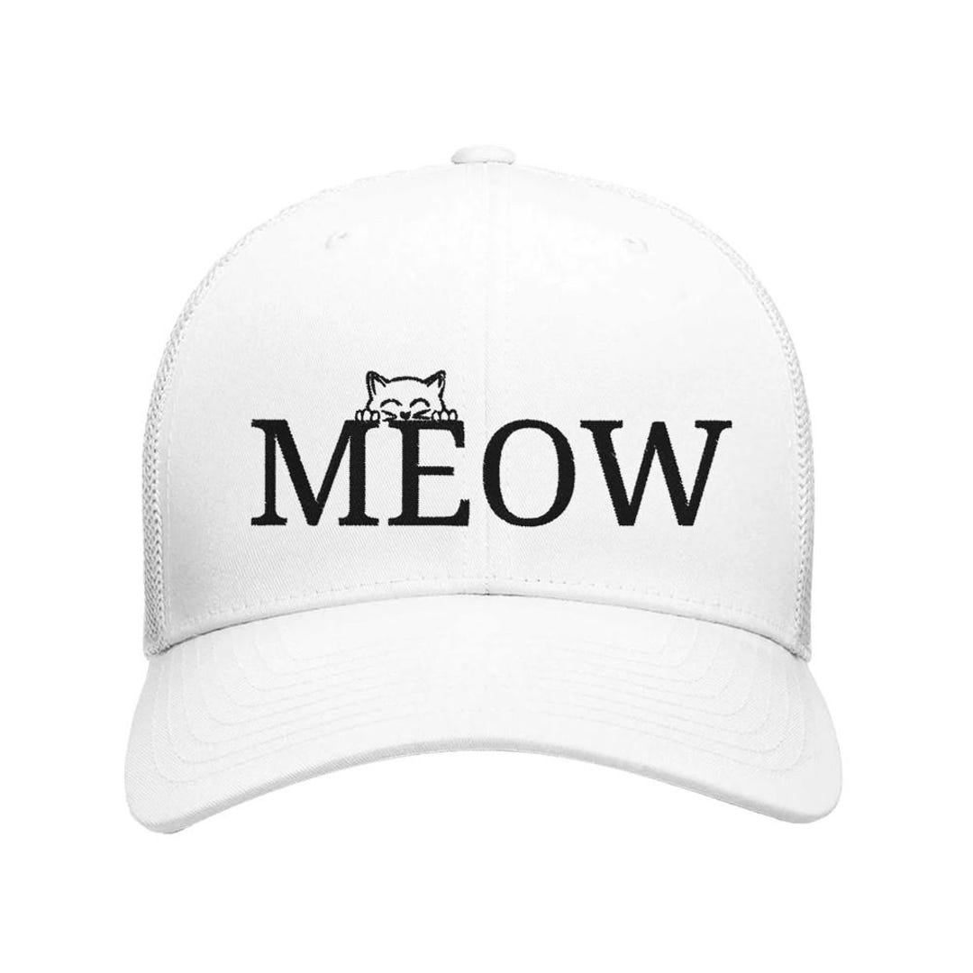 MEOW Embroidered Hat Cat Hats Cat Mom Hat Animal Lover Hat Cat Lover ...