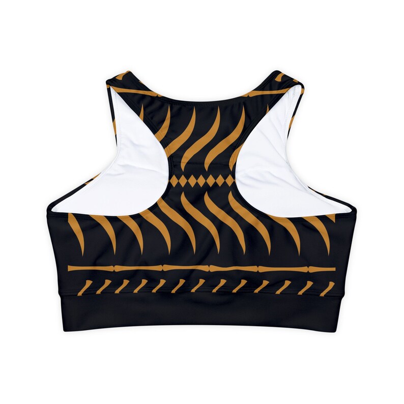 Handmade African Print Black and Tan Mudcloth Design Sports Bra ...