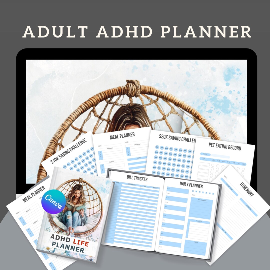 Adhd Planner Adult, Adhd Planner Printable, ADHD Productivity Planner ...