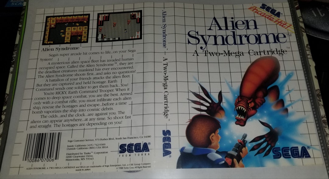 Alien Syndrome - Original Box Art Insert for Case - SEGA Authentic and ...