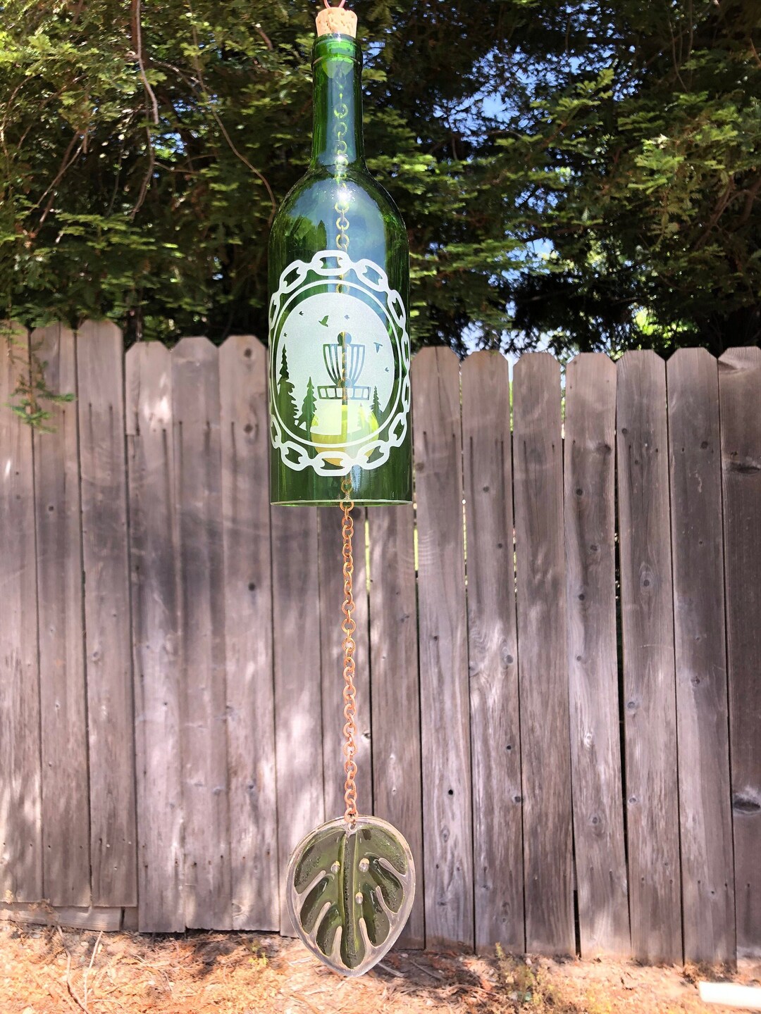 Disc Golf Birds Wind Chime Up-cycled Wine Bottle - Etsy
