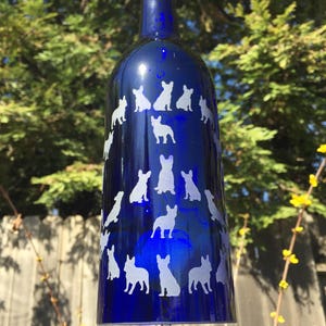 French Bulldog Peace Wine Bottle Wind Chime - Etsy
