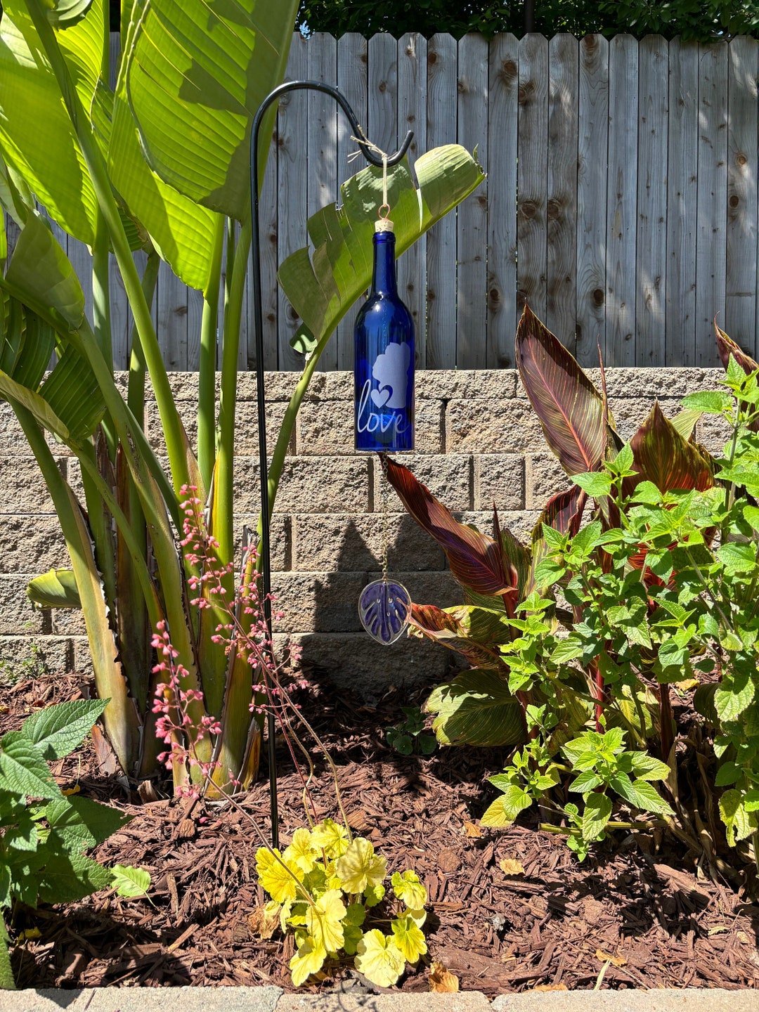 Blue Lake Tahoe Love Wind Chime Made From Upcycled Wine Bottle - Etsy