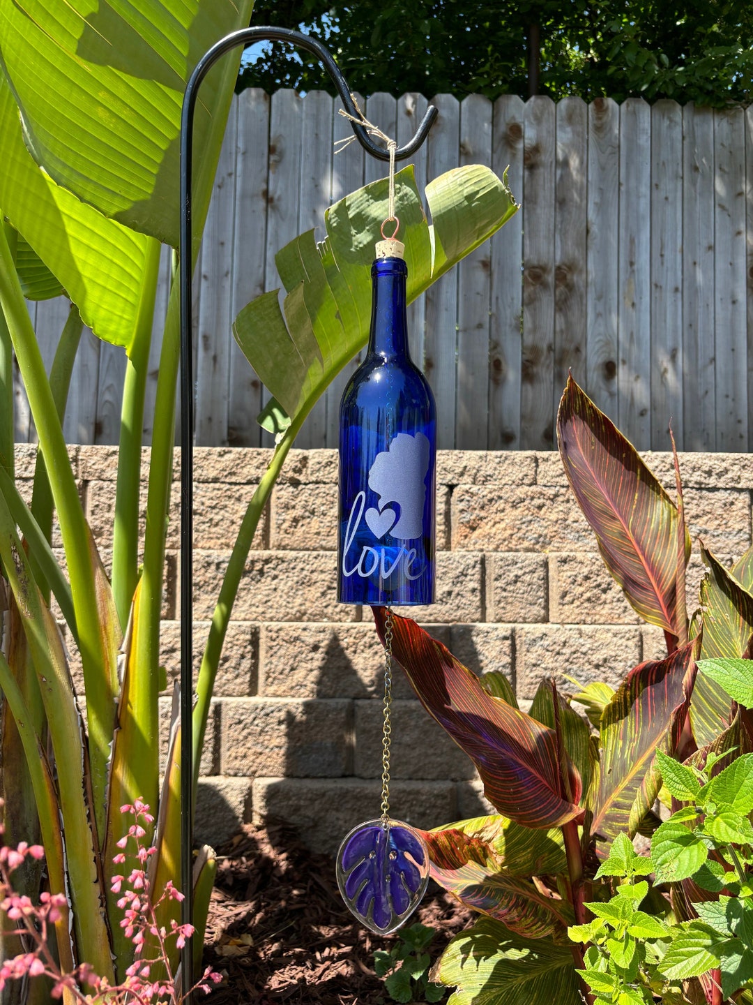 Blue Lake Tahoe Love Wind Chime Made From Upcycled Wine Bottle - Etsy
