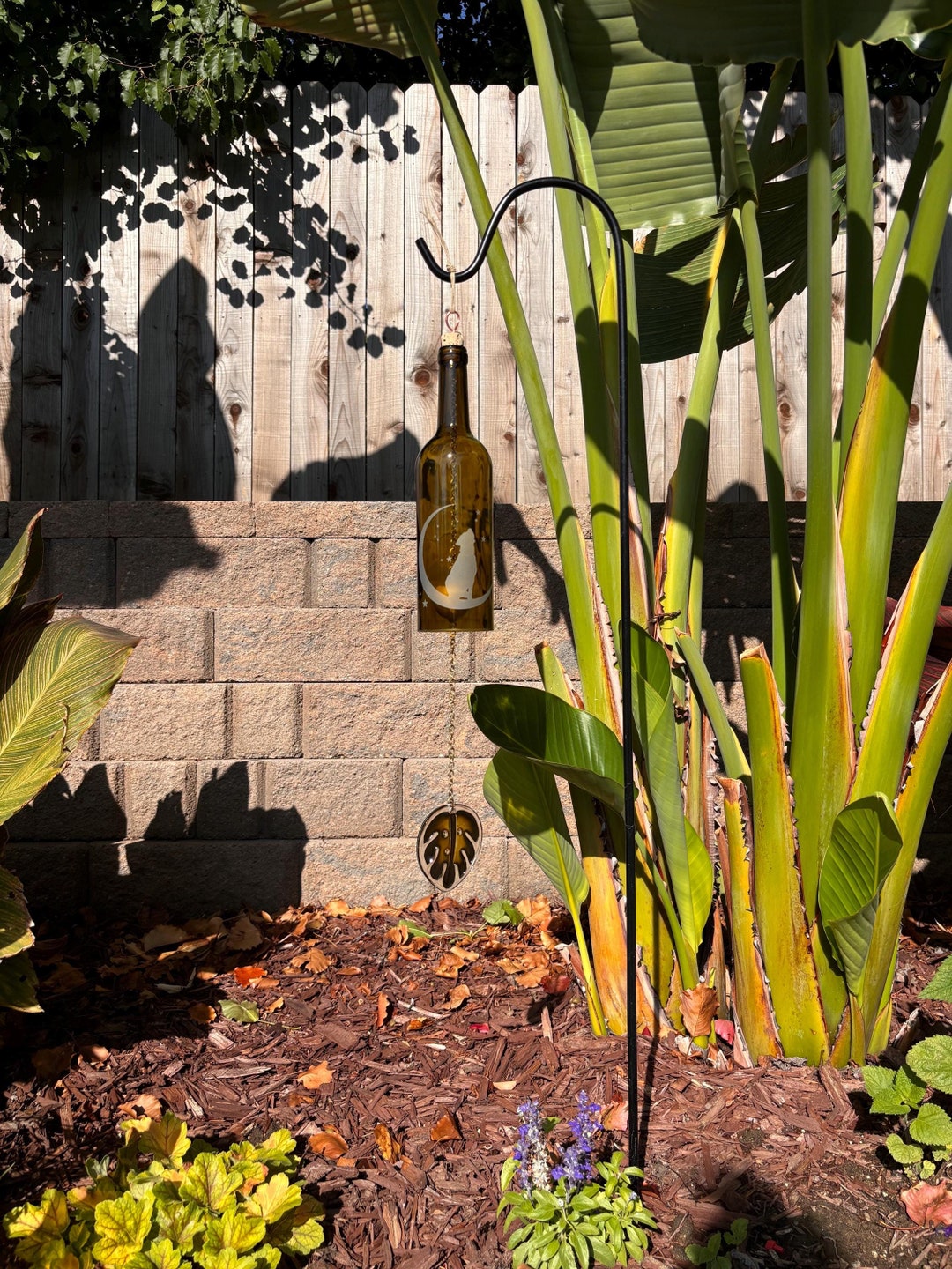 Lab Moon Stars Wind Chime Made From Upcycled Wine Bottle - Etsy