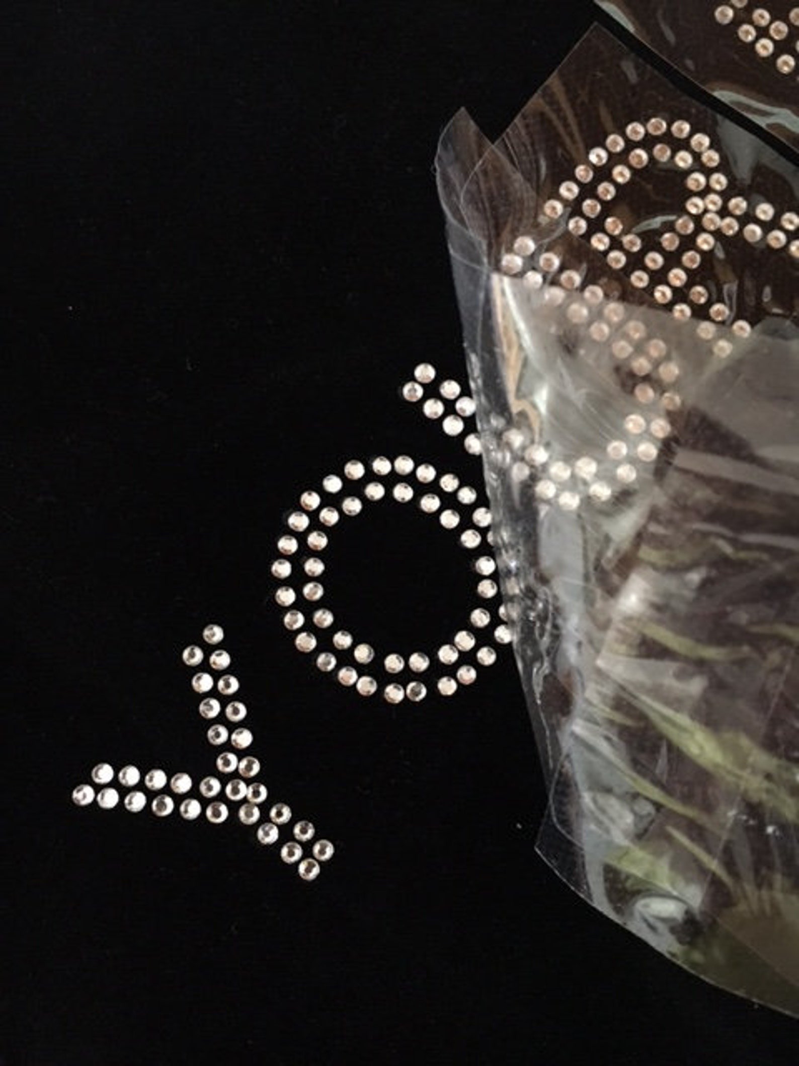 Pick Any Large Number 0 to 9 - Clear Rhinestone Iron on Transfer Bling ...
