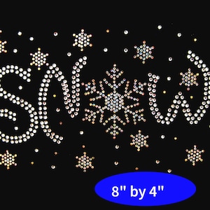 Snowflake Christmas Rhinestone Iron on Transfer Heat Press Decal ...