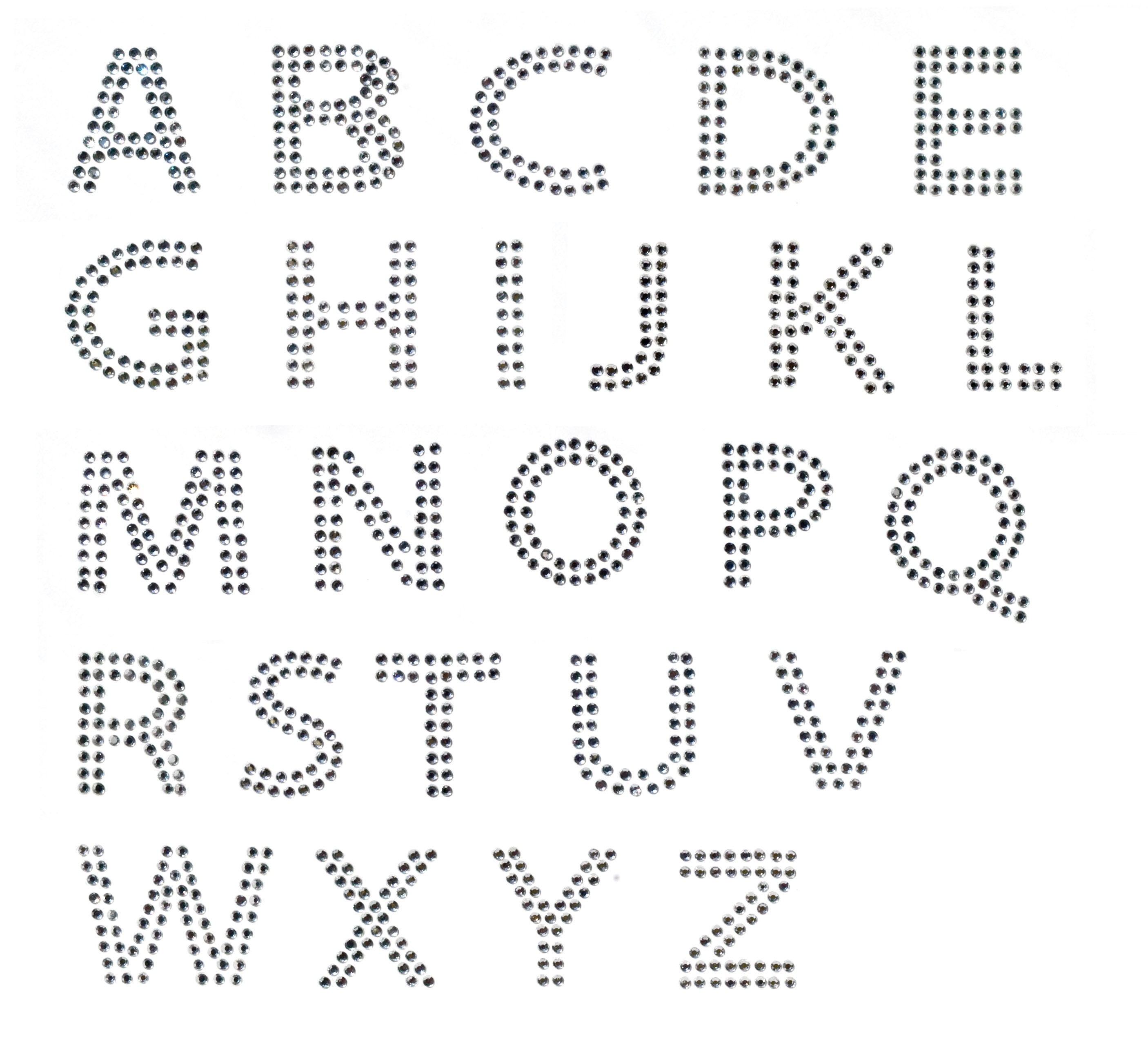 Pick Any 10 Letters Block Alphabet Clear Rhinestone Iron on - Etsy