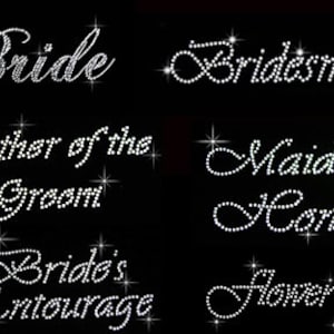 CHOOSE Bridal Rhinestone Iron on Transfer Hotfix Bling DIY- Bride ...