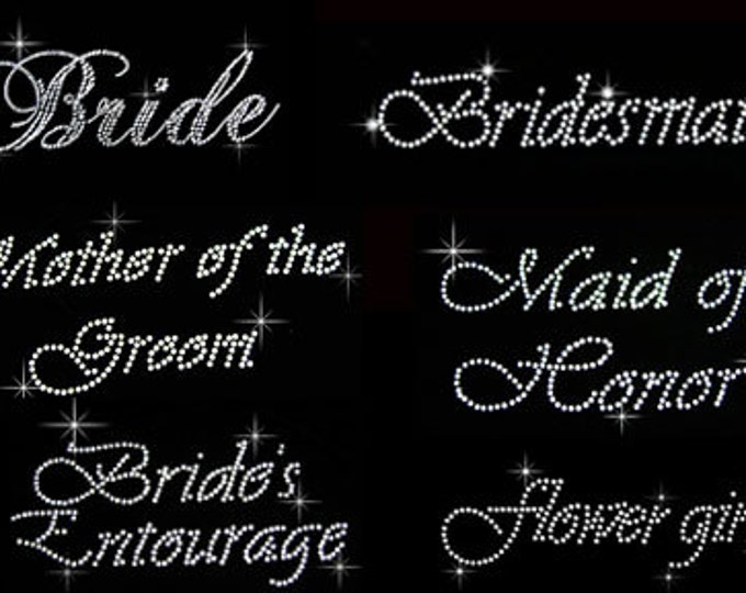 Choose Bridal Rhinestone Iron On Transfer Hotfix Bling Diy Bride