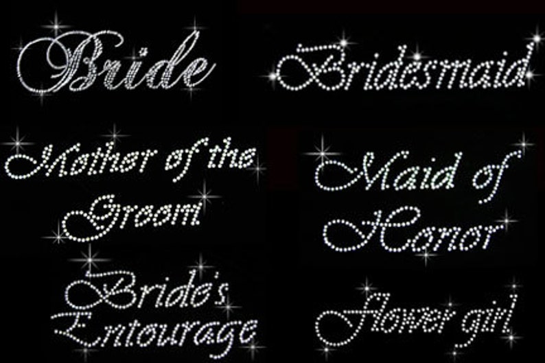 CHOOSE Bridal Rhinestone Iron on Transfer Hotfix Bling DIY - Etsy