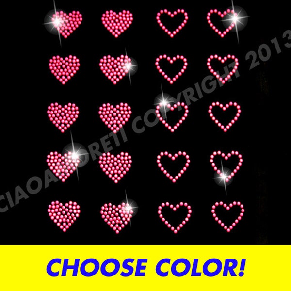 Rhinestone Iron on Heart - Etsy