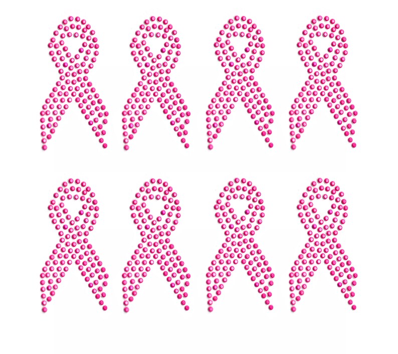 Neon Pink Breast Cancer Awareness Small Ribbon Rhinestone - Etsy