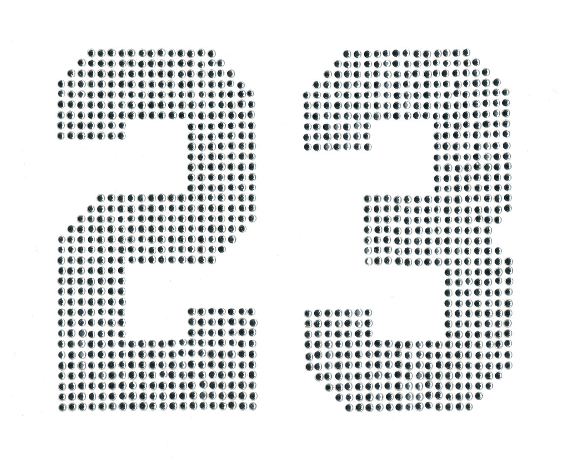 Pick Any Large Number 0 to 9 - Clear Rhinestone Iron on Transfer Bling ...