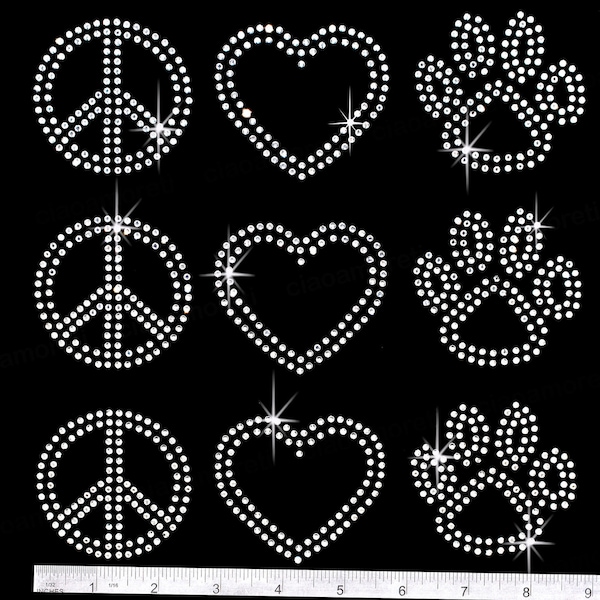 Rhinestone Peace - Etsy